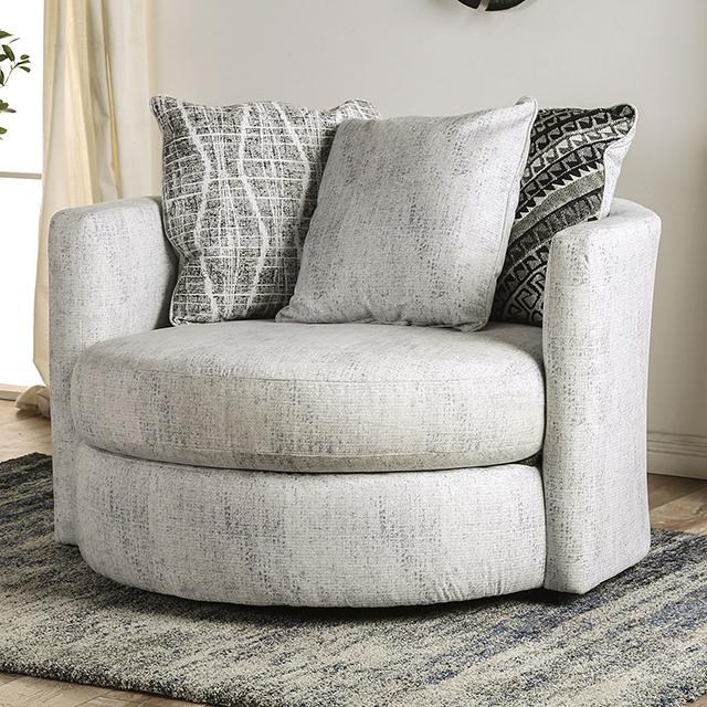 EIMEAR Swivel Chair, Off-white/Black | Jax Mattress (Jacksonville, FL)